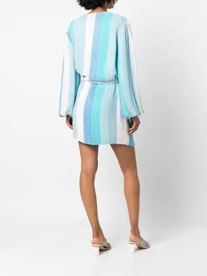 Retrofete Gabrielle Striped Wrap Dress - Multicolour