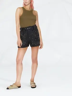 Isabel Marant Étoile Kayneliae Embroidered Shorts - Blue