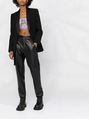 Ermanno Scervino Faux-leather Cargo-pocket Trousers