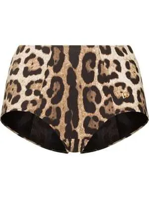 Dolce & Gabbana Leopard-print Bikini Bottom - Brown