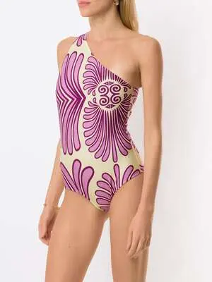 ADRIANA DEGREAS One-shoulder Printed Swimsuit