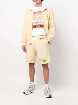 Heron Preston Logo-embellished Cotton Track Shorts