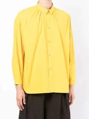 TOOGOOD Gathered Long-sleeve Linen Shirt
