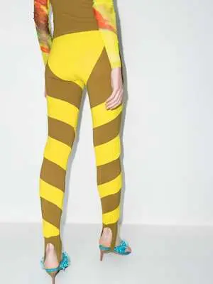 Paula Canovas Del Vas Striped Two-tone Leggings