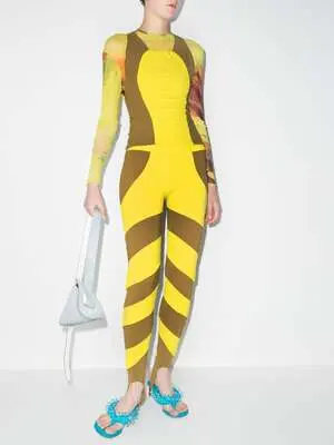 Paula Canovas Del Vas Striped Two-tone Leggings