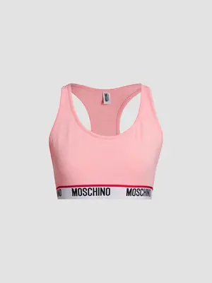 Moschino Core Logo-hem Sports Bra - Pink