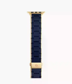 Michele Michele Gold-Tone And Silicone Bracelet Band For Apple Watch Midnight