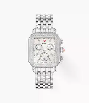 Michele MICHELE Deco Diamond Stainless Steel Watch Silver