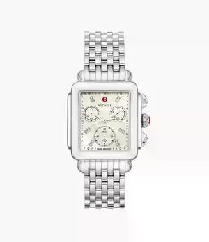 Michele Deco Diamond Stainless Steel Watch - Silver