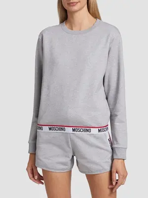 Moschino Core Logo-hem Crewneck Sweatshirt