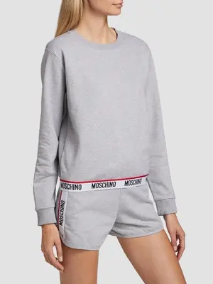 Moschino Core Logo-hem Crewneck Sweatshirt