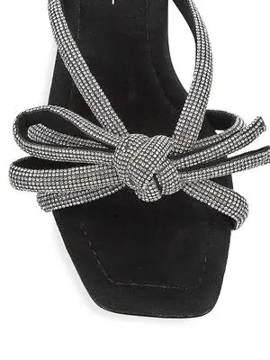 LOEFFLER RANDALL Bow Embellished Suede Mules