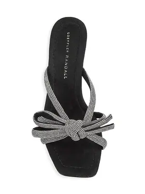 LOEFFLER RANDALL Bow Embellished Suede Mules