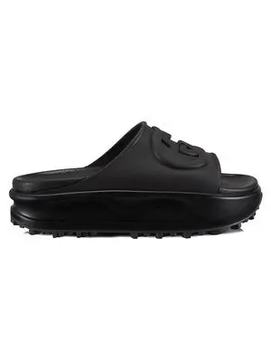 Gucci Women's Miami Embossed Platform Slides - Off White  - Black
