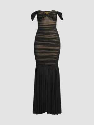 Norma Kamali Walter Fishtail Gown Black