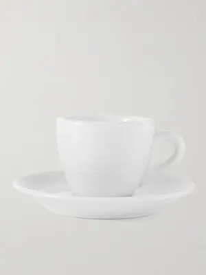 Café Kitsuné Small Logo-print Ceramic Cup And Saucer Set