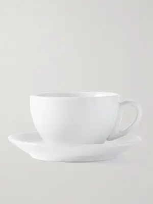 Café Kitsuné Medium Logo-print Ceramic Cup And Saucer Set