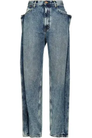 MAISON MARGIELA Faded Highrise Tapered Jeans - Mid Denim