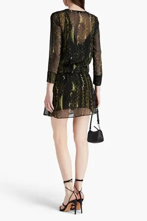 IRO PARIS Akley Wrap-effect Snakeprint Mini Dress