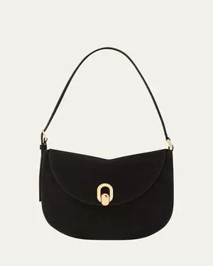Savette The Tondo Suede Hobo Bag - Black
