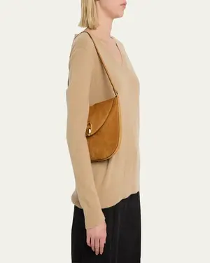 Savette The Tondo Suede Hobo Bag - Black