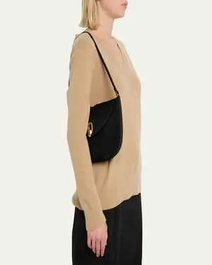 Savette The Tondo Suede Hobo Bag - Black