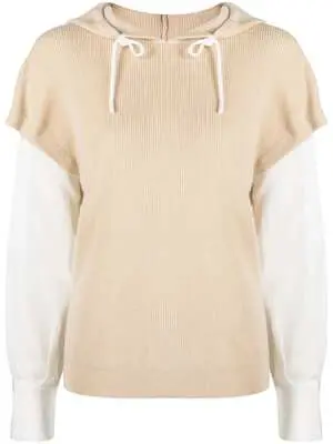 Max & Moi Two-tone Hoodie - Neutrals