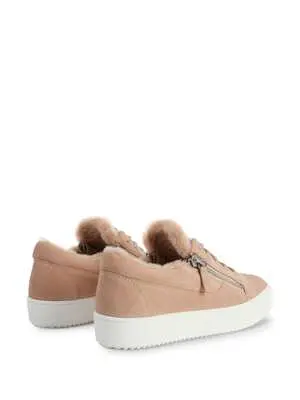 GIUSEPPE ZANOTTI Gail Shearling-trim Sneakers - Pink