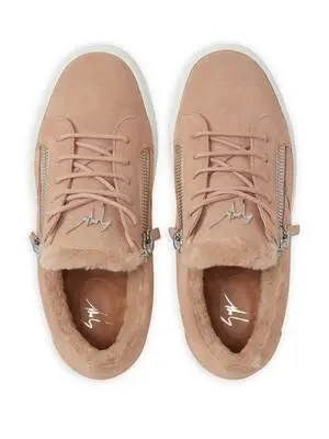 GIUSEPPE ZANOTTI Gail Shearling-trim Sneakers - Pink