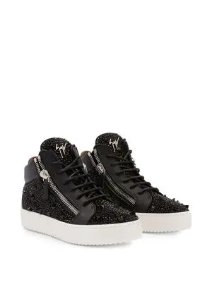 GIUSEPPE ZANOTTI Kriss Rhinestone-embellished High-top Sneakers