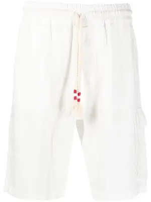 MC2 SAINT BARTH Linen Drawstring Cargo Shorts - White
