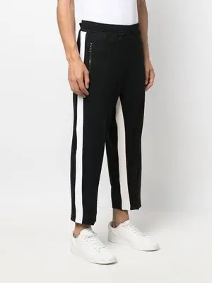 Neil Barrett Cropped Cotton Track Pants - Black