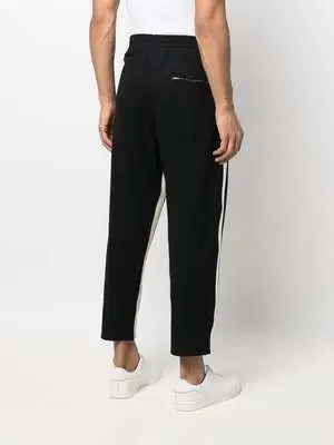 Neil Barrett Cropped Cotton Track Pants - Black