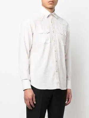 LARDINI Striped Flap-pockets Shirt