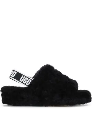 UGG Fluff Yeah Flatform Slippers - Black