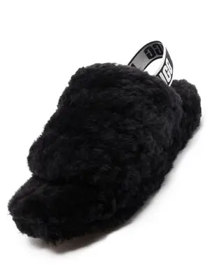 UGG Fluff Yeah Flatform Slippers - Black