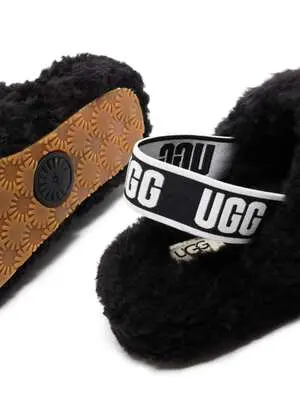 UGG Fluff Yeah Flatform Slippers - Black