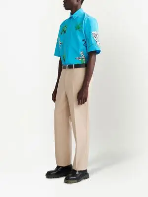 Off-White Cotton Tailored Trousers - Neutrals