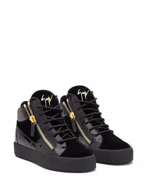GIUSEPPE ZANOTTI Kriss Velvet Mid-top Sneakers - Black