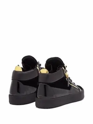 GIUSEPPE ZANOTTI Kriss Velvet Mid-top Sneakers - Black