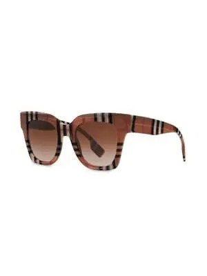 Burberry Check Pattern Square-frame Sunglasses