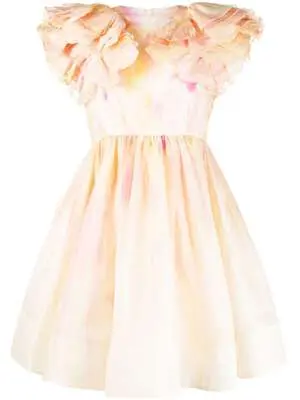 Zimmermann Prima Ruffle Mini Dress - Pink