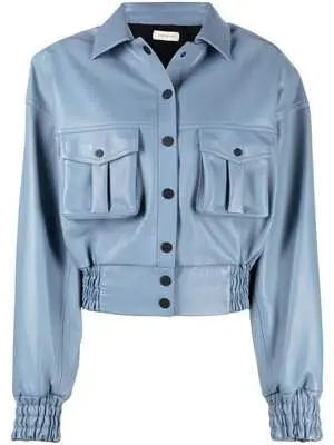 THE MANNEI Nice Leather Bomber Jacket