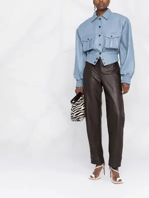 THE MANNEI Nice Leather Bomber Jacket
