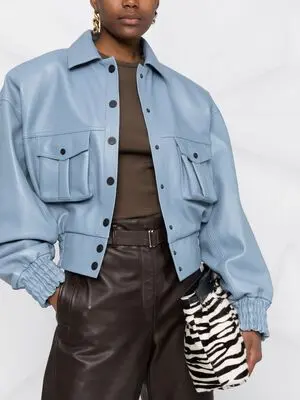 THE MANNEI Nice Leather Bomber Jacket