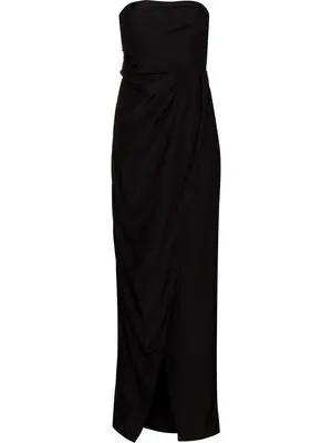 Gauge81 Silk Strapless Wrap Dress - Black