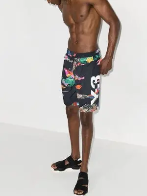Y3 Floral-print Swim Shorts