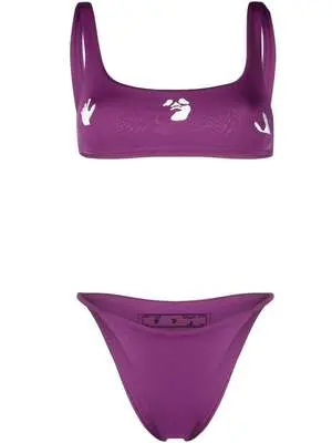 Off-White Bikini Set - Purple