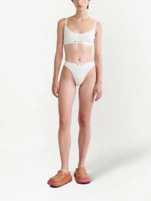 Off-White Logo-tape Ribbed Bralette