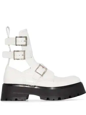 Alexander McQueen Rave Leather Boots - White
